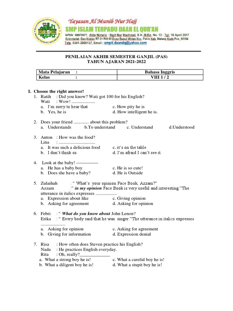End of Semester Assessment (PAS) for the 2021-2022 Academic Year ...
