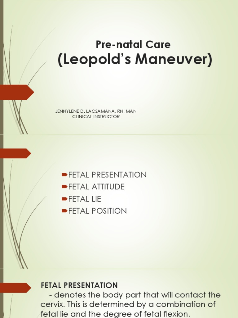 Leopold's Maneuver: Pawlik's Grip Explained | PDF | Uterus | Abdomen