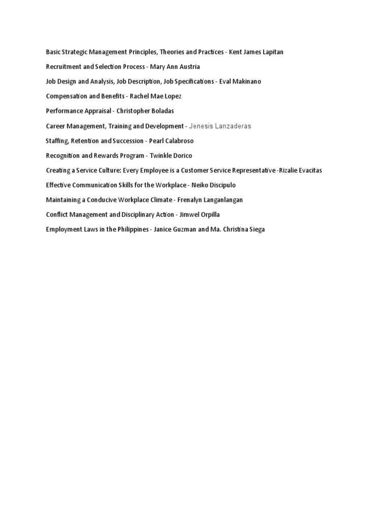 Course Outline | PDF | Career & Growth