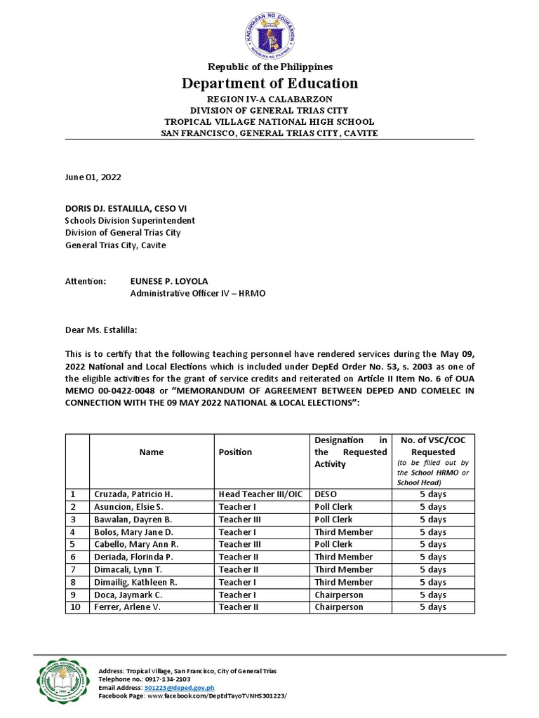 Letter Request For Service Credit | Download Free PDF | Government ...