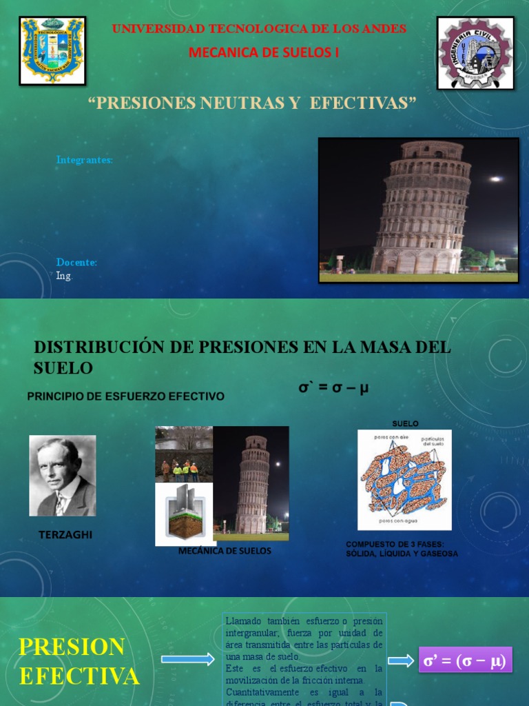 Presiones Efectivas y Neutras | PDF | Fuerza | Presión
