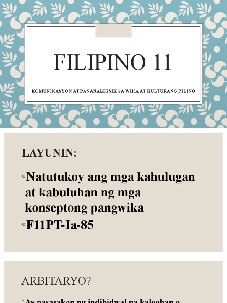 Filipino 11 | PDF