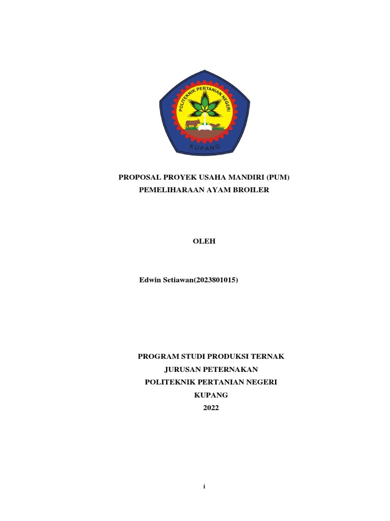 PROPOSAL PROYEK USAHA MANDIRI Edwin | PDF
