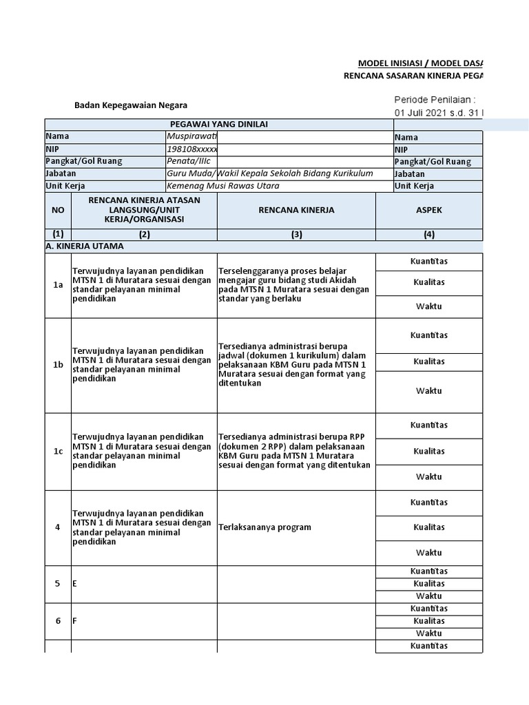 Contoh SKP Guru dan Format 2024 | PDF