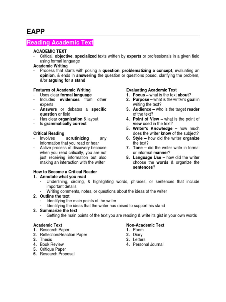 Eapp - Quarter 1 - Reviewer | PDF | Essays | Question