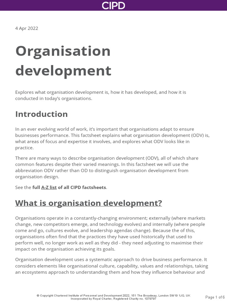 Organization Development | PDF | Organization Development | Change Management