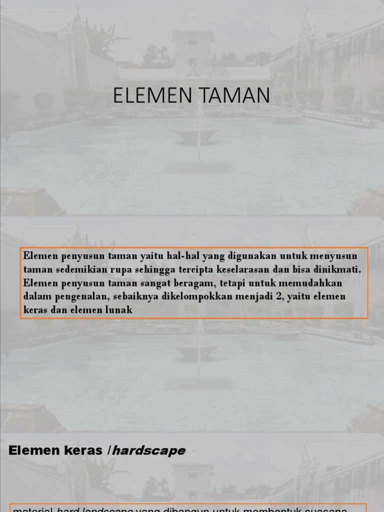 Elemen Taman: Hardscape & Softscape | PDF | Griya & Taman