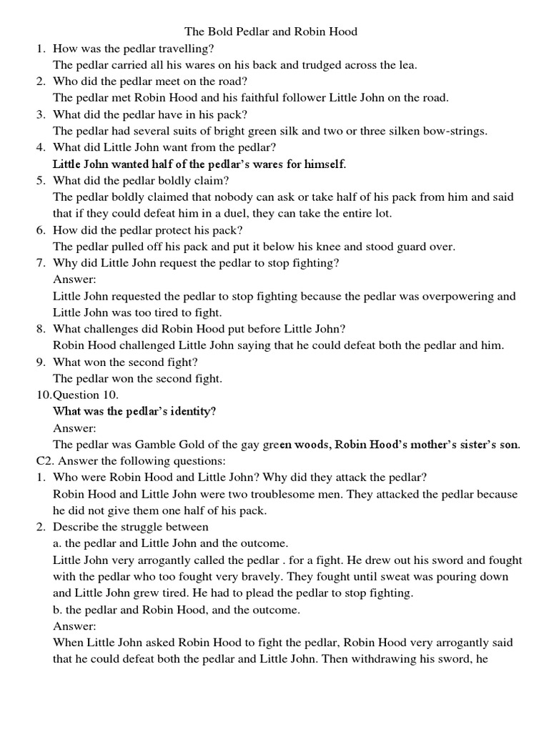 The Bold Pedlar & Robin Hood-Poem | PDF | Robin Hood