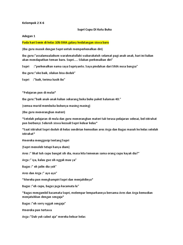 Drama Supri Cupu Si Kutu Buku | PDF | Seni & Disiplin Bahasa