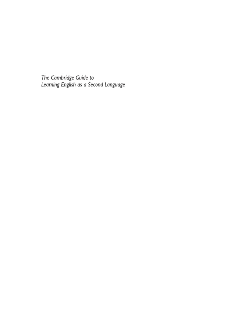 The Cambridge Guide To Learning English As A Second Language | PDF ...