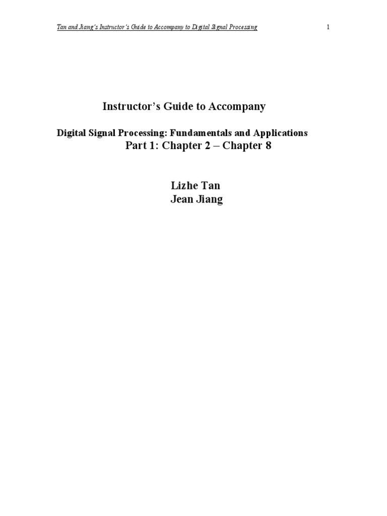 DSP Instructor's Guide: Ch. 2-8 | PDF | Digital Signal Processing | Information Age