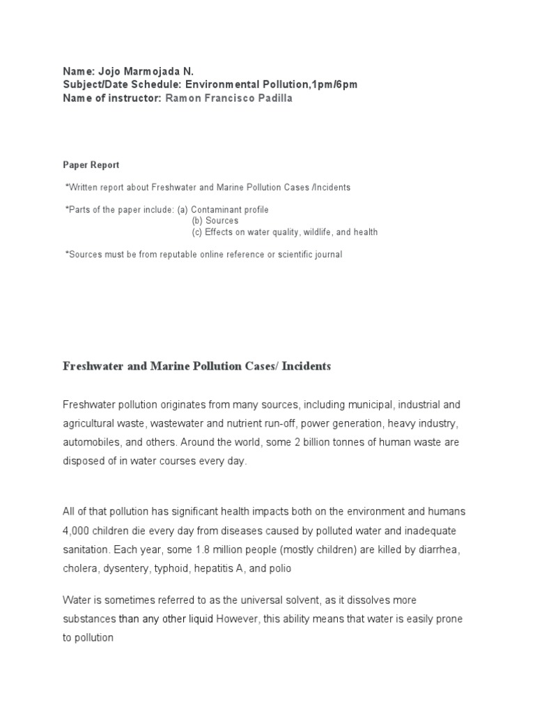 Environmental Pollution. | PDF