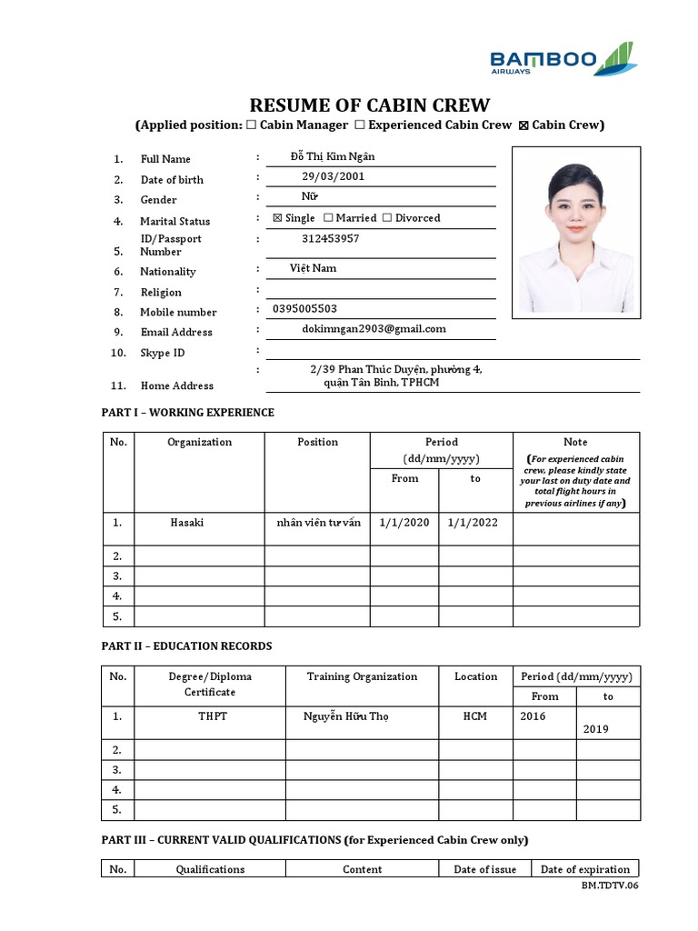 Application Form 1 | PDF