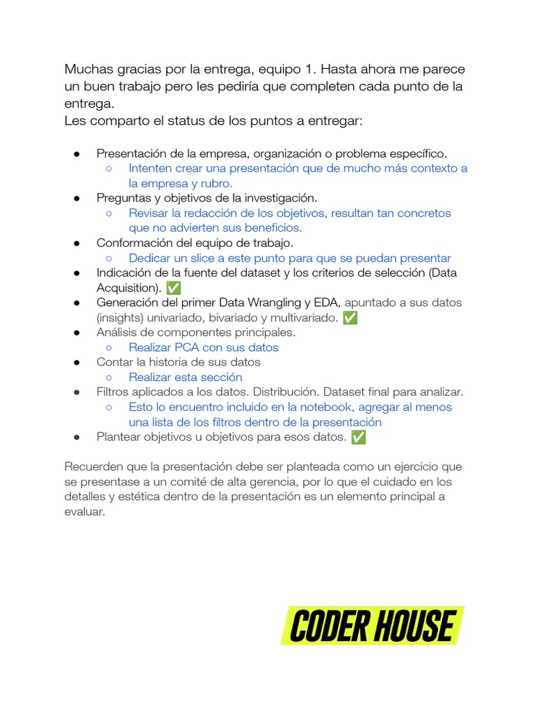 Primera Entrega Del Proyecto Final. Equipo 1 | PDF