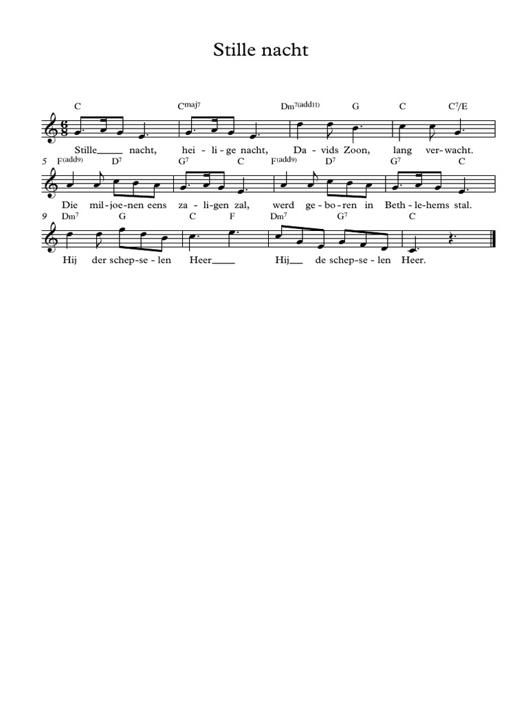 Stille Nacht Leadsheet | PDF