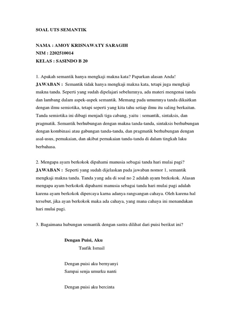 Soal Semantik | PDF