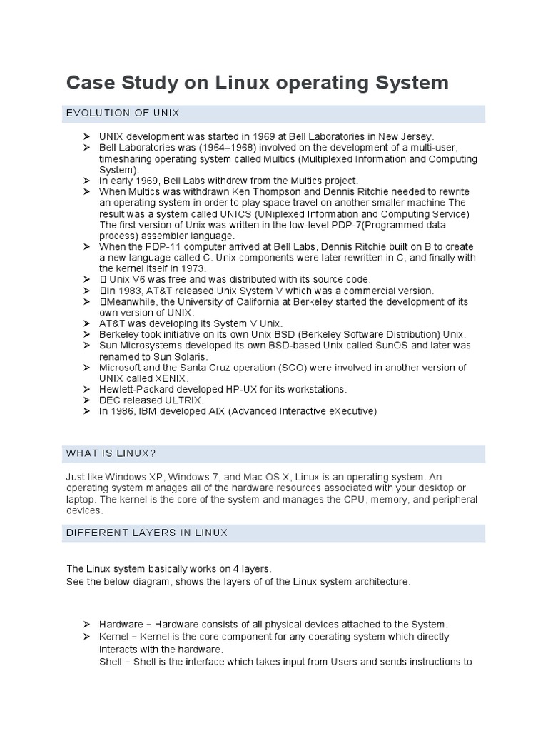 Os Case Study | PDF | Unix | Process (Computing)