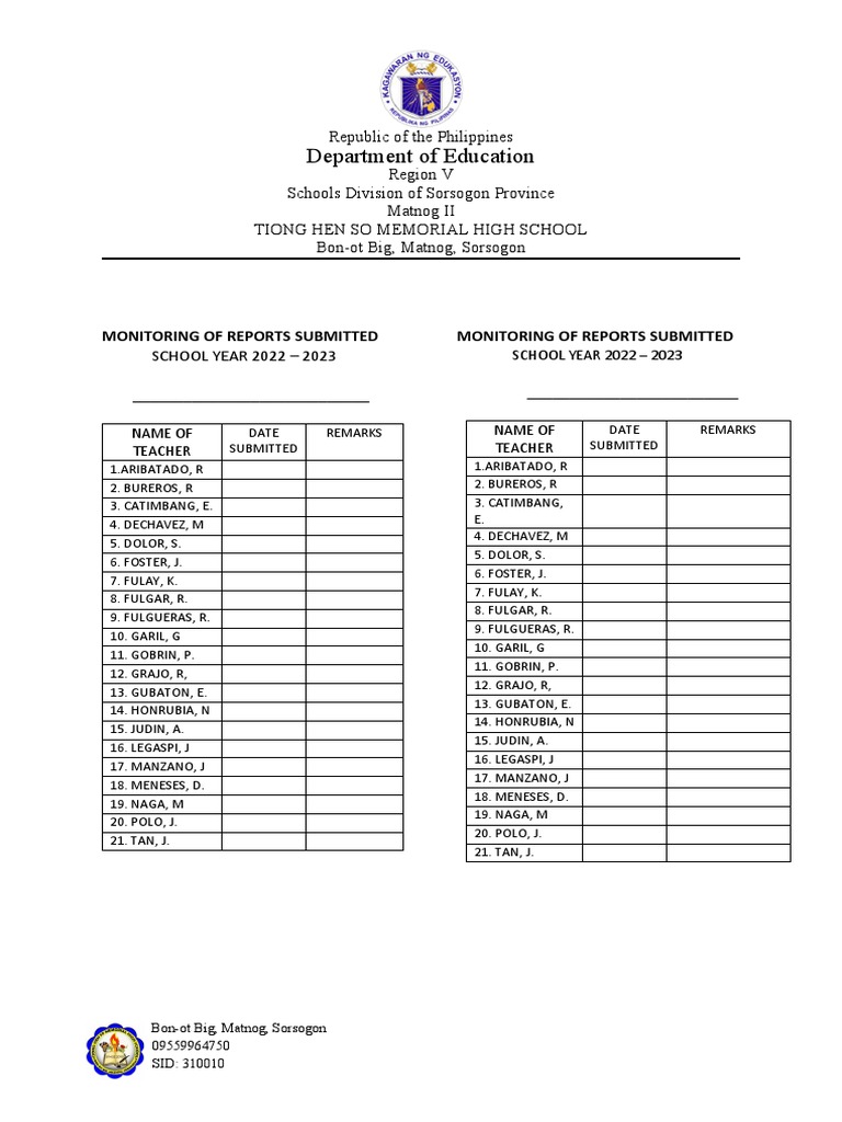 Monitoring of Submitted Docs | PDF