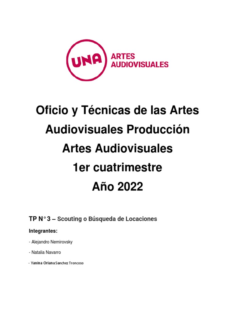 TP 3 - Scouting y Busqueda de Locaciones | PDF | Transporte ...