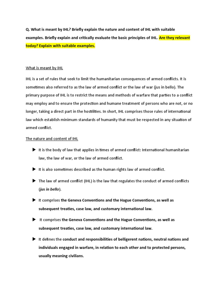 IHL Q Ans Paper | PDF