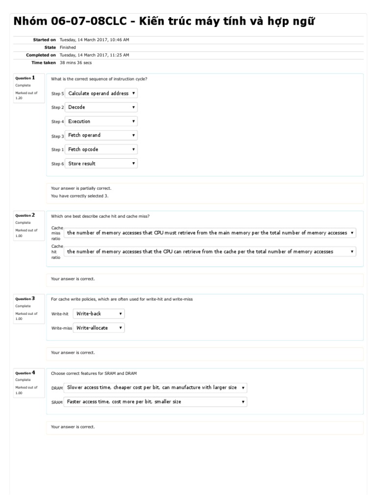 Computer Architecture Exam Questions | PDF | Random Access Memory | Central Processing Unit