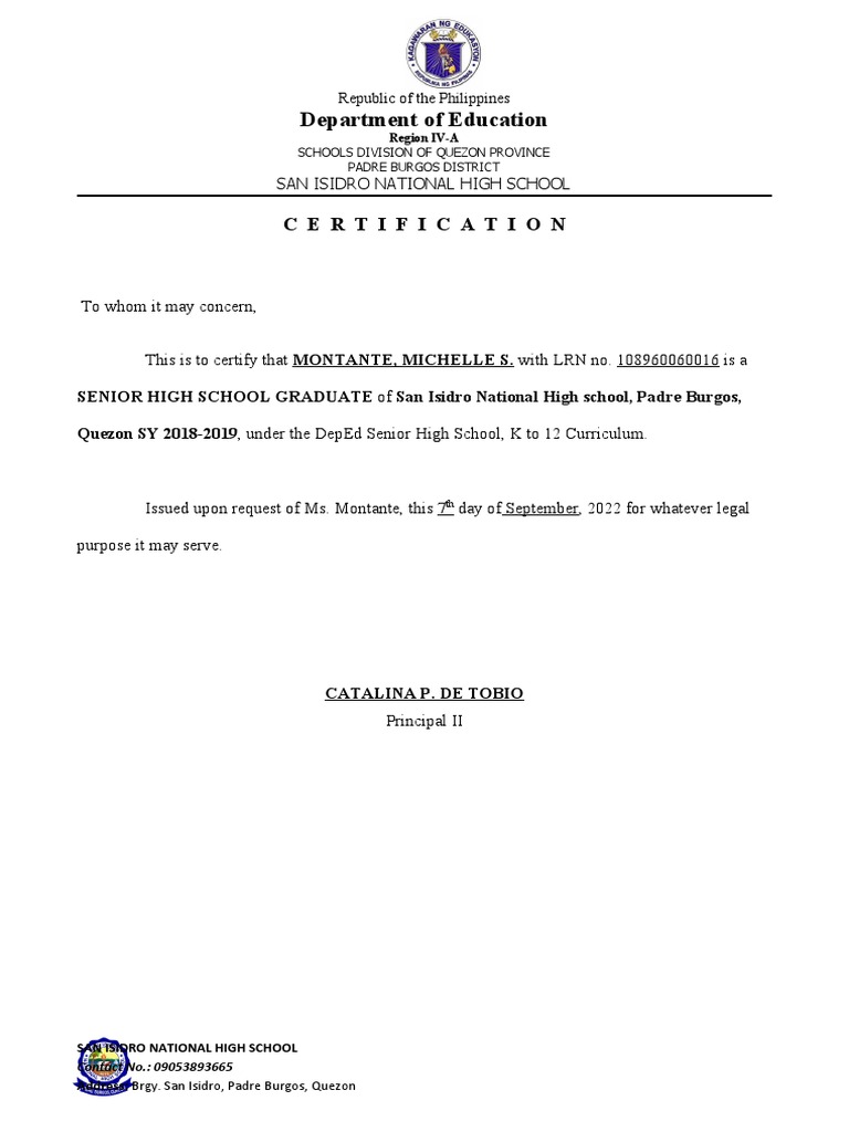 Certificate of Graduate | PDF