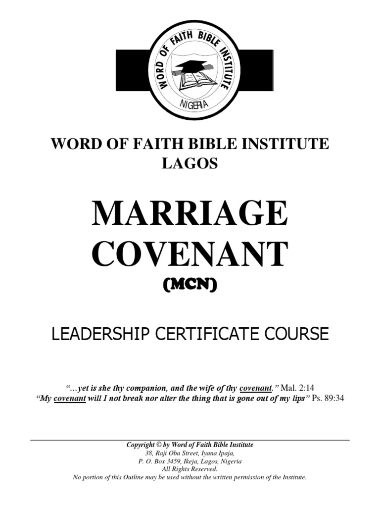 MCN Final | PDF | Marriage | Covenant (Biblical)