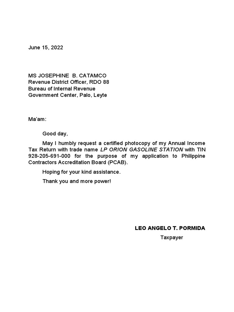 Letter of Request | PDF