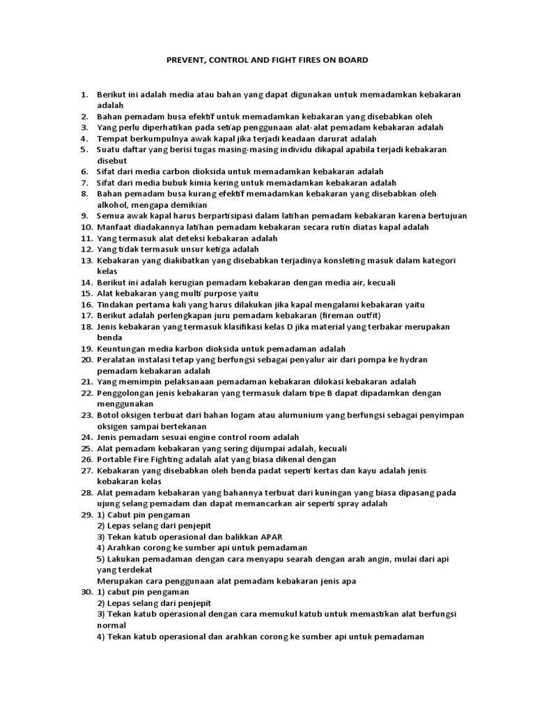 Prevent - Control and Fight Fires On Board | PDF