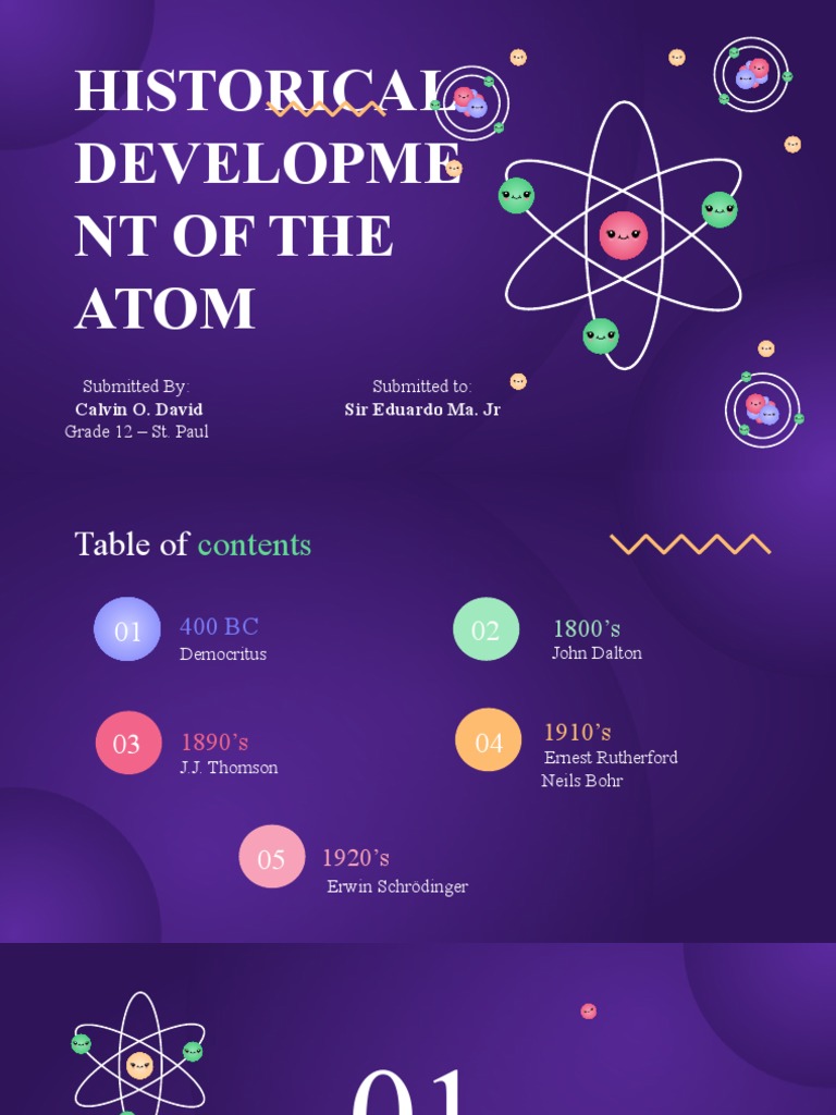 Historical Development of The Atom by Calvin O. David | PDF | Energy ...