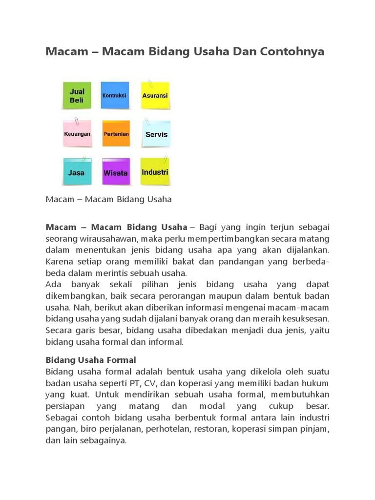 Jenis-Jenis Usaha | PDF