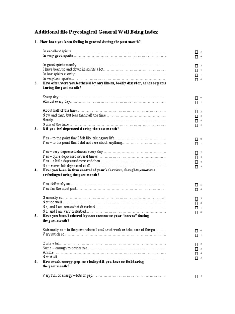 Escala Bepg Dupuy | PDF | Behavioural Sciences | Psychological Concepts