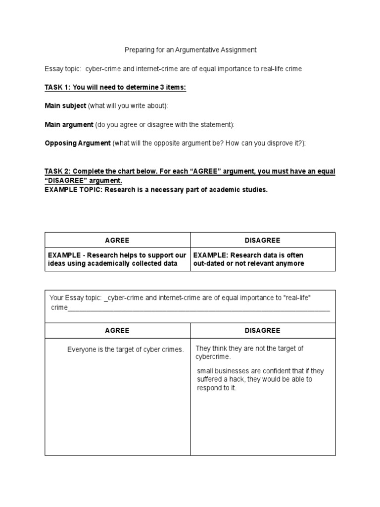 Preparing For An Argumentative Assignment | PDF | Cybercrime | Essays