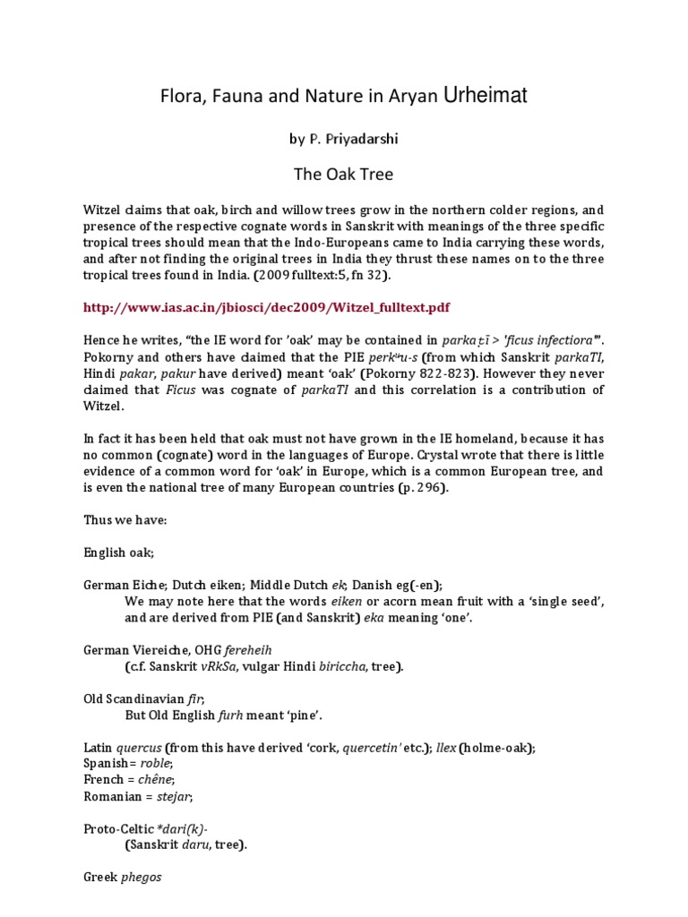 Flora, Fauna and Nature in Aryan Urheimat | PDF | Textiles | Ficus