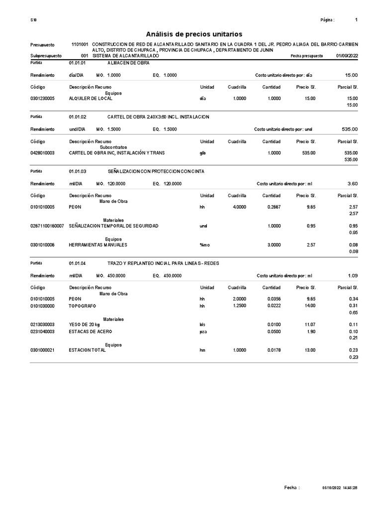 Analisis de Precios Unitarios-Jr. Pedro Aliaga | PDF | edificio | Construyendo tecnología