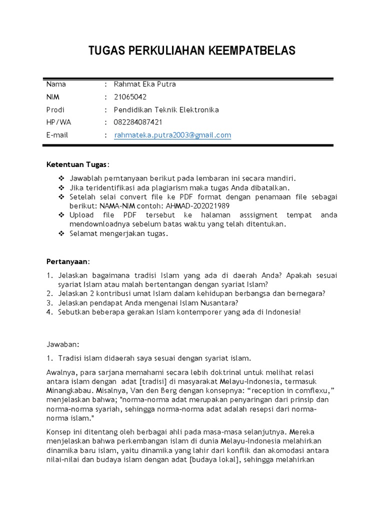 TUGAS 14 Pend agama.21065042-RAHMAT EKA PUTRA | PDF