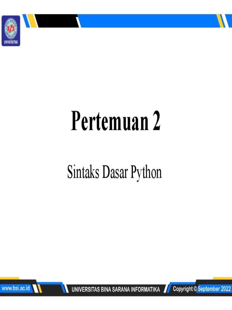 Pertemuan 2: Sintaks Dasar Python | PDF