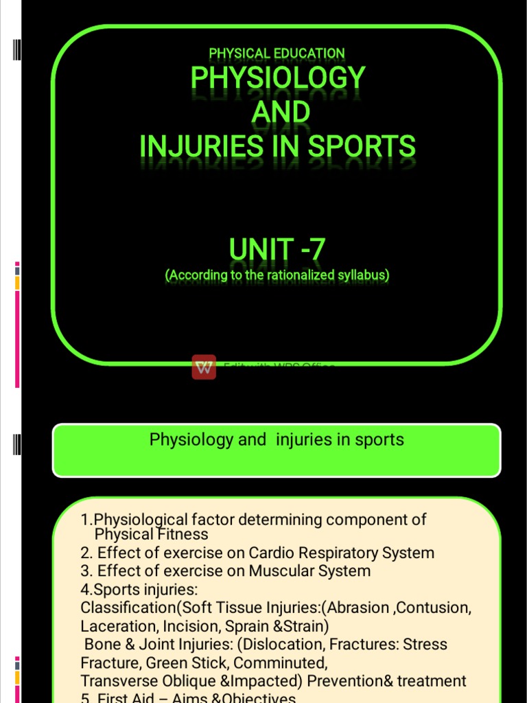 Physiology and Sports Injuries Overview | PDF | First Aid | Skeletal Muscle