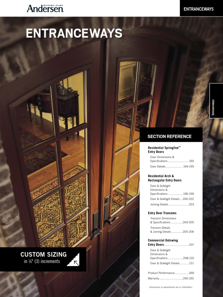 Andersen Entranceway Product Guide 400 Series | PDF