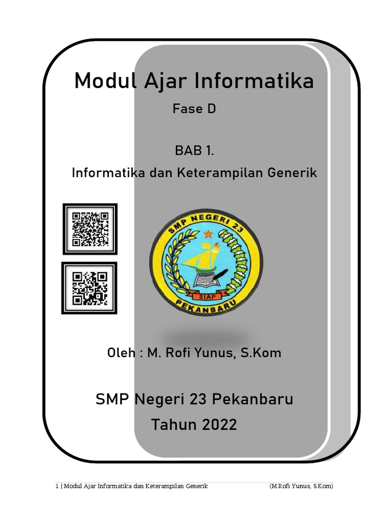 Modul Ajar Informatika dan Keterampilan Generik untuk SMP Kelas 7 | PDF