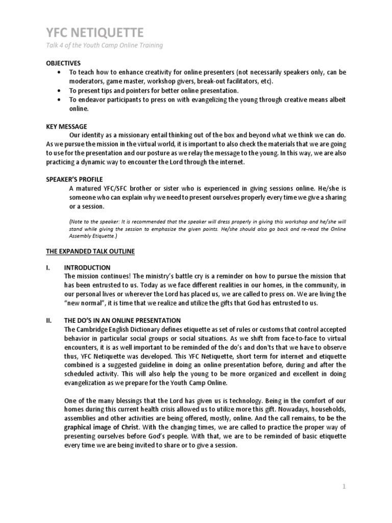 04 - Yfc Netiquette | PDF | Microsoft Power Point | Educational Technology