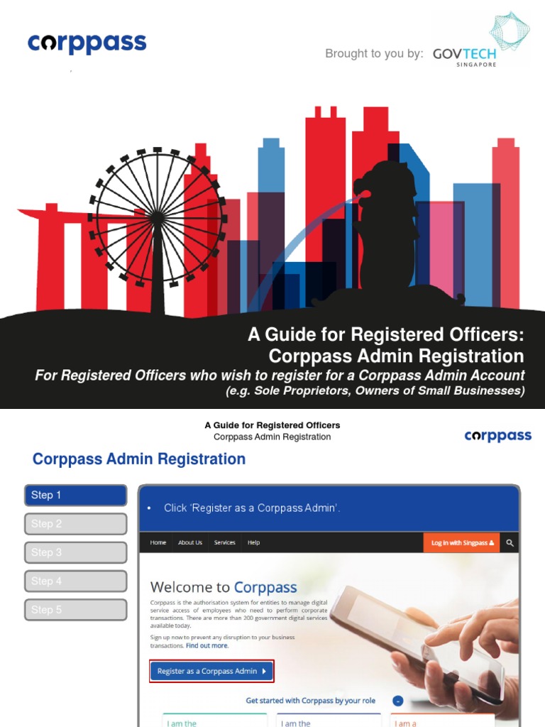 CP User Guide 01 RO Corppass Admin Registration | PDF | Login | Password