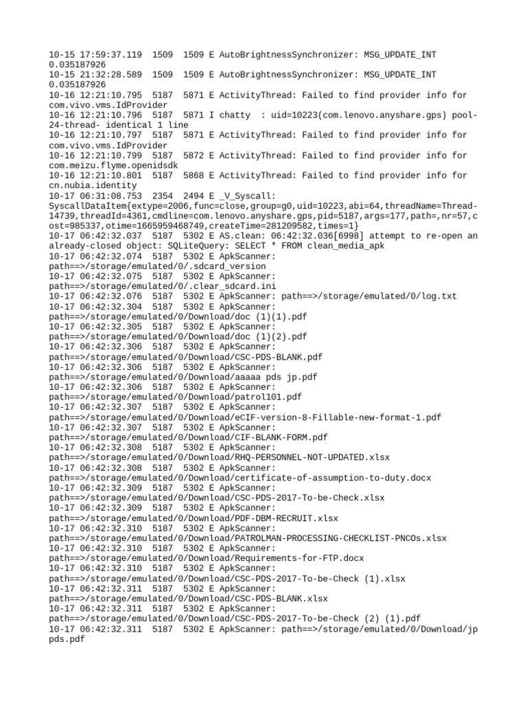 Log | PDF | Information Retrieval | Computer File Formats