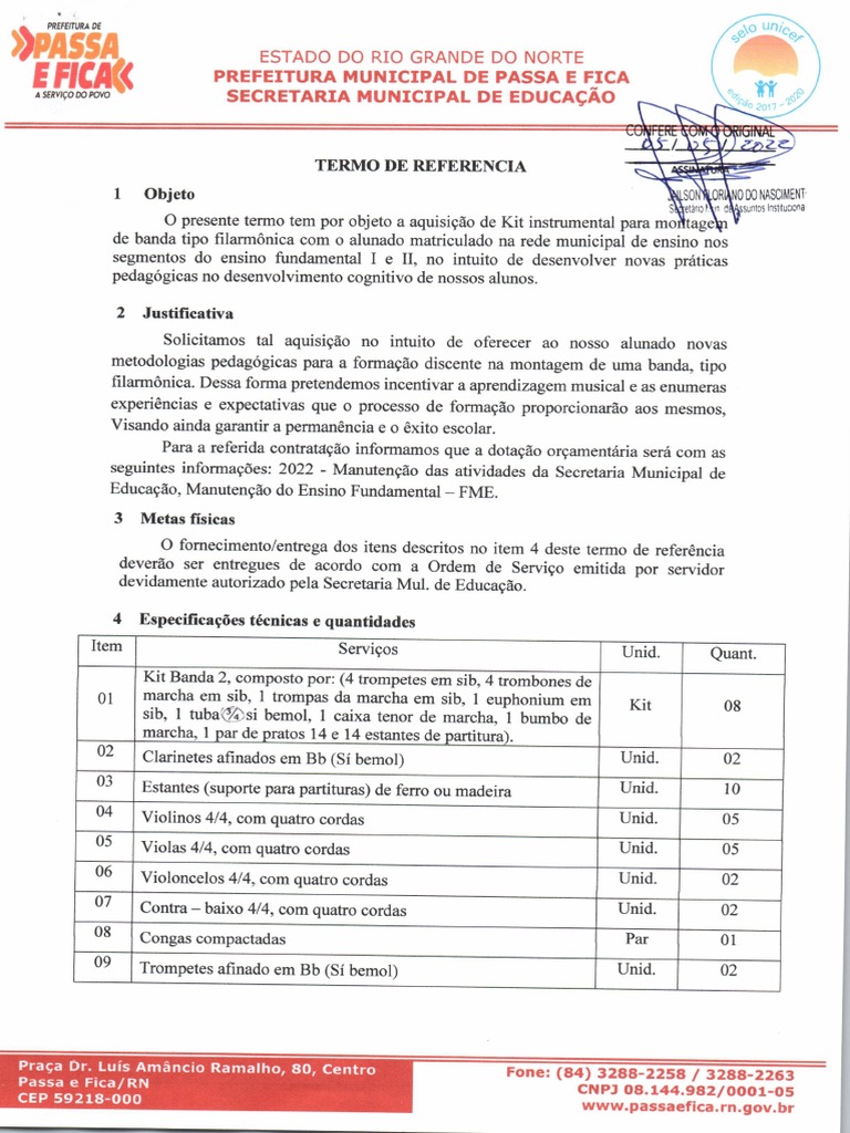 Termo de Referencia | PDF