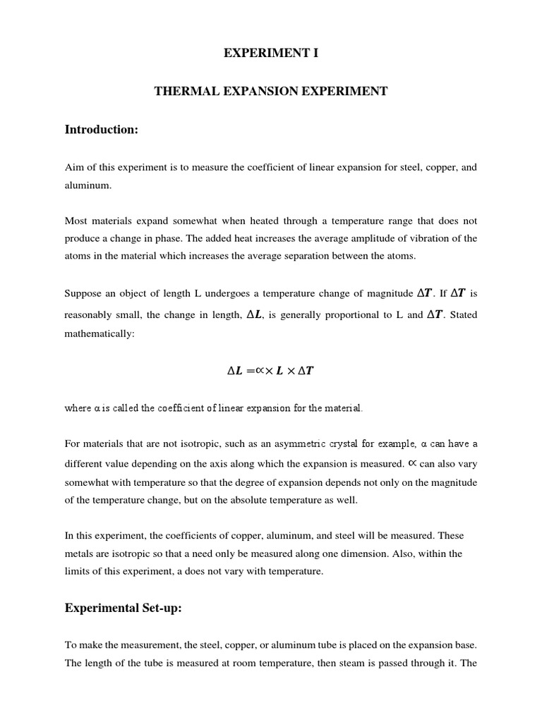 Measuring Thermal Expansion of Metals | PDF | Thermal Expansion | Building Engineering