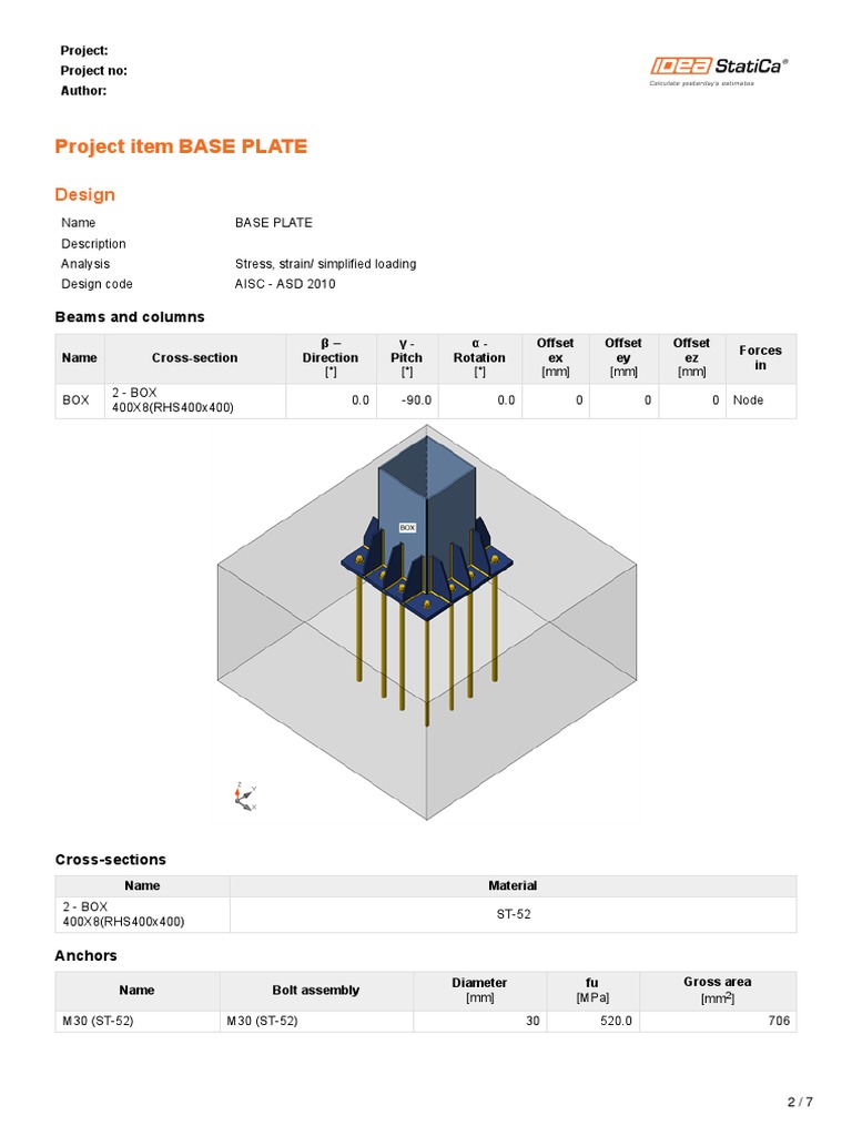 Base Plate Box-400x8 | PDF | Deformation (Engineering) | Building ...