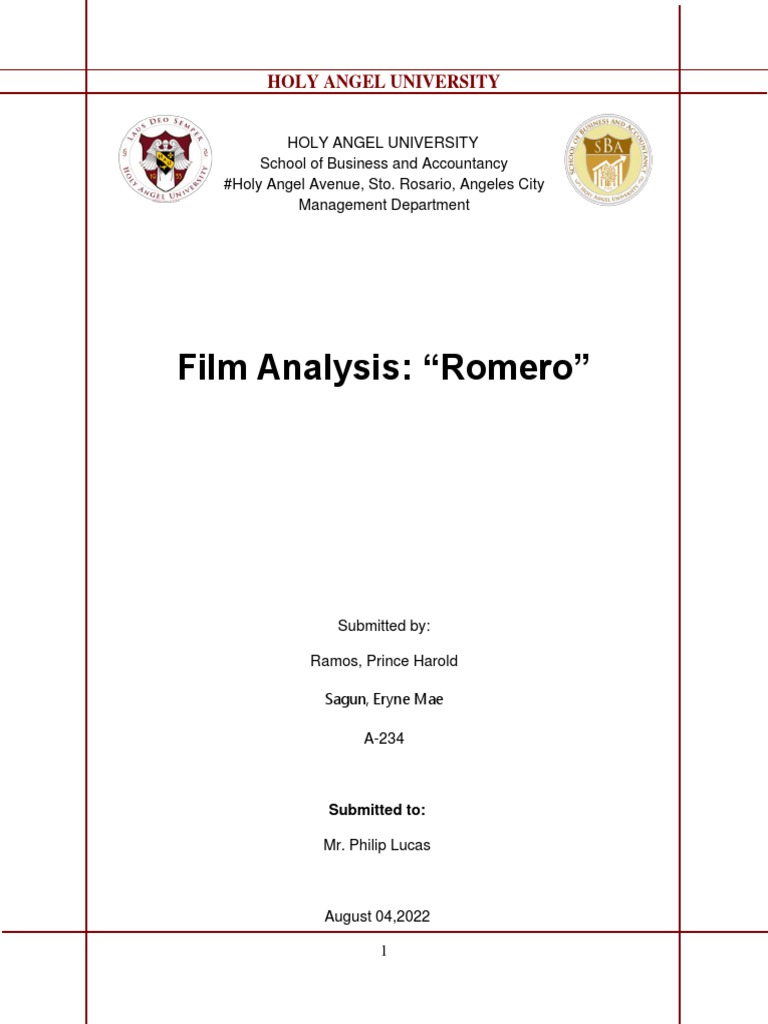 Group5 Film Analysis Romero | PDF | Saint | Jesus