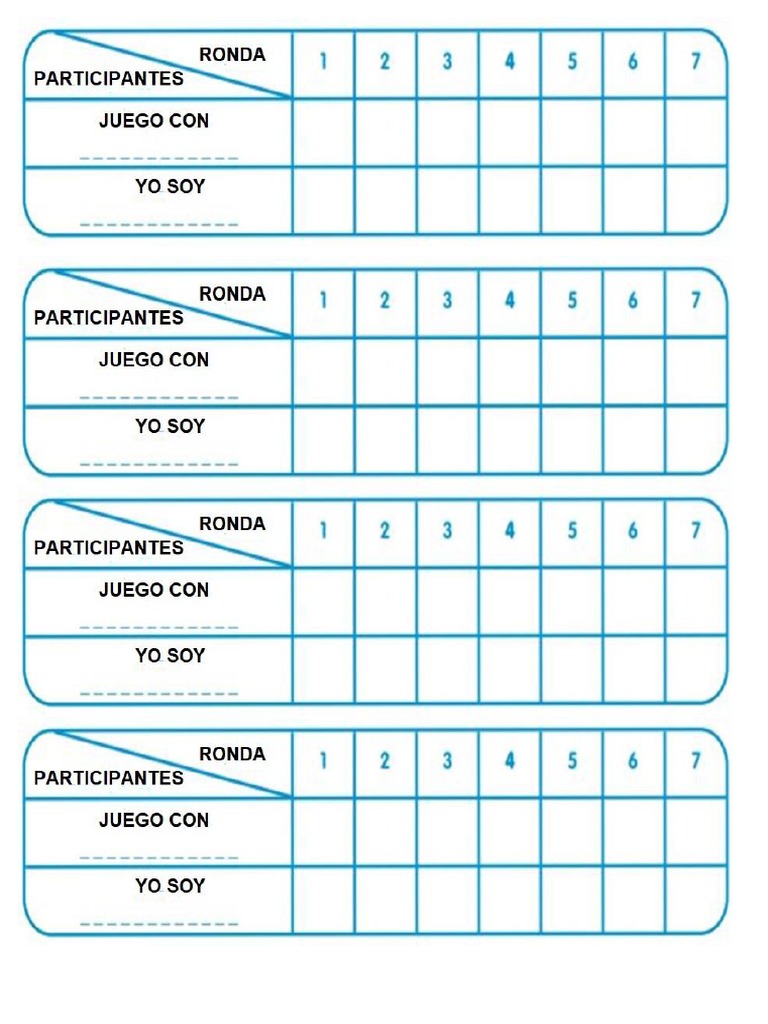 Tarjetas para Anotar Puntos | PDF