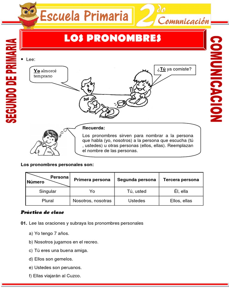 Ejercicios de Pronombres Personales | PDF