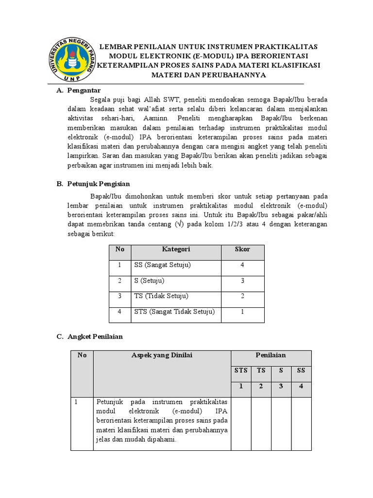 Penilaian Praktikalitas E-Modul IPA | PDF | Teknologi & Rekayasa